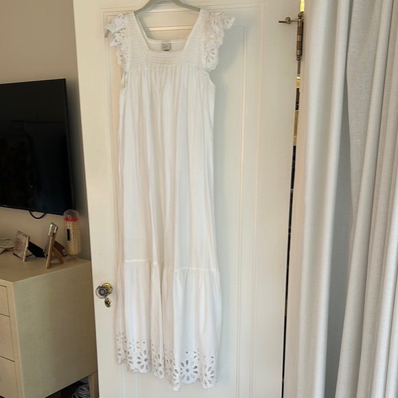 a new day | Dresses | White Sleeveless Maxi Dress With Eyelet Details ...